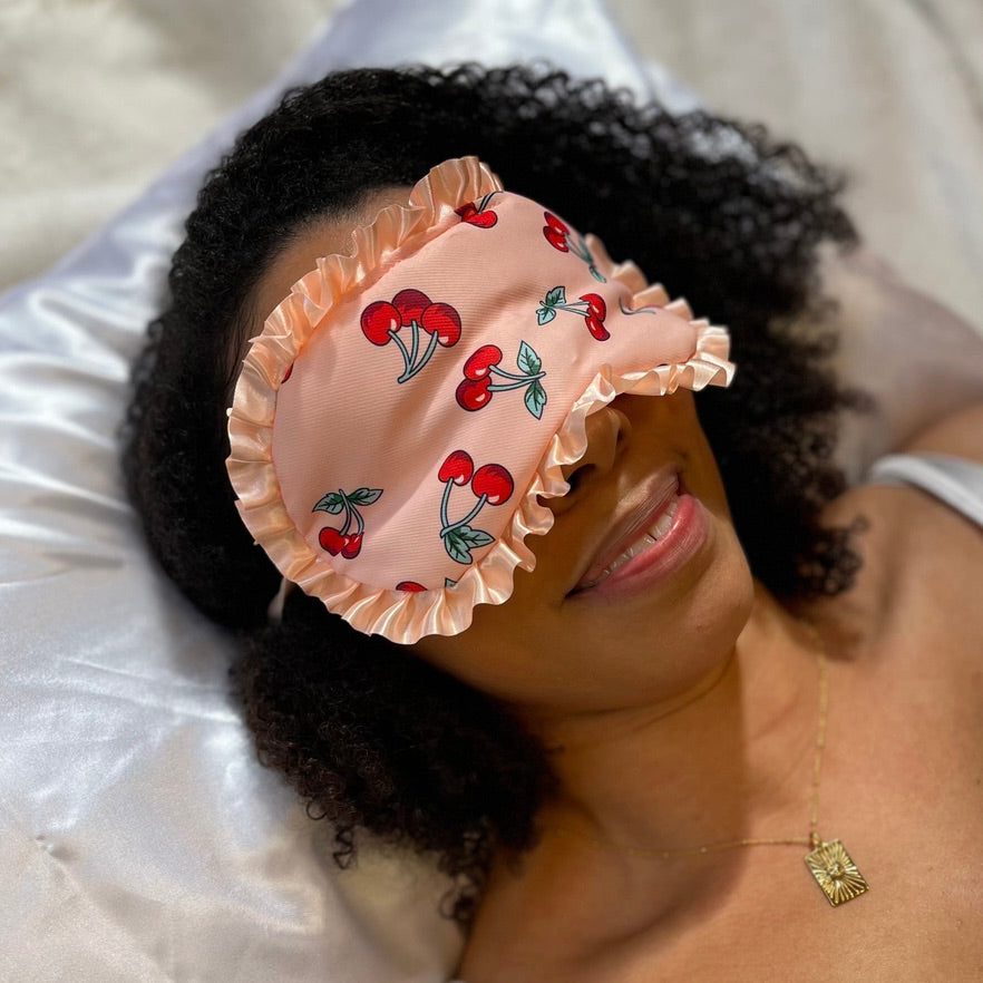 Cherry Print Satin Sleep Mask – CHIC